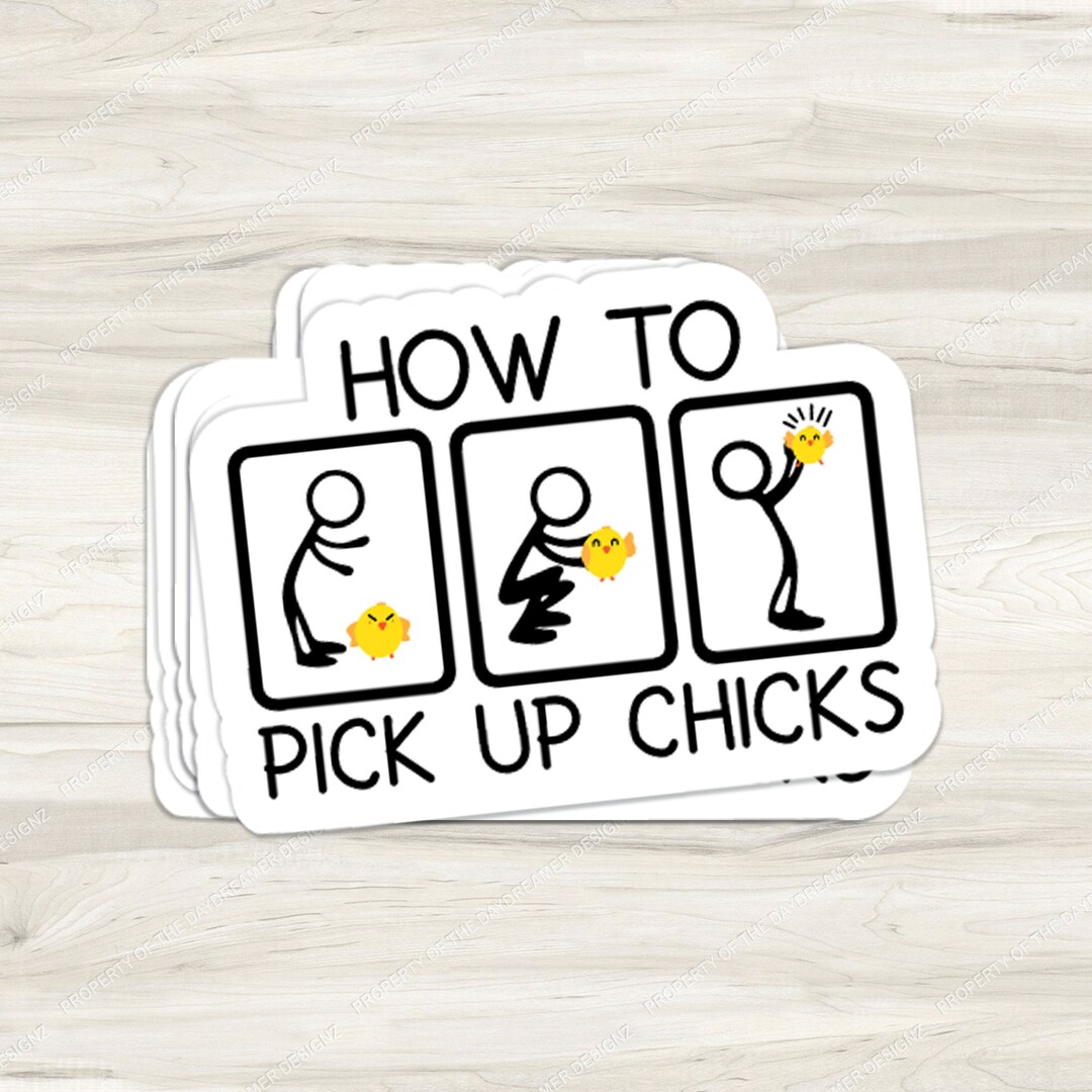How to Pick up Chicks Sticker | Water Bottle Sticker | Laptop Sticker ...