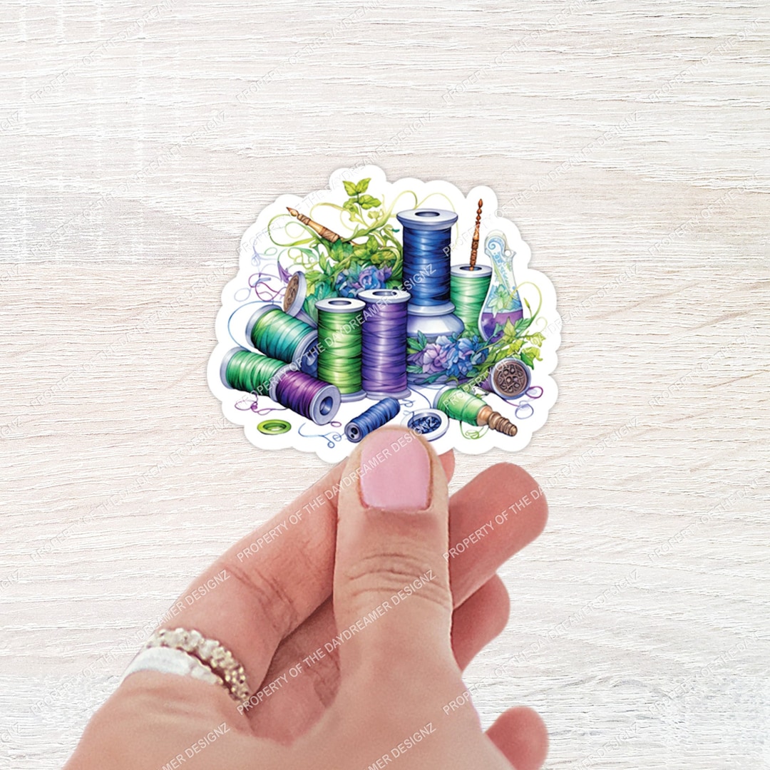 Needle and Thread Sticker | Water Bottle Sticker | Sewing Sticker ...