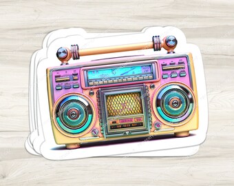 Colorful Boombox Die Cut Sticker - Etsy