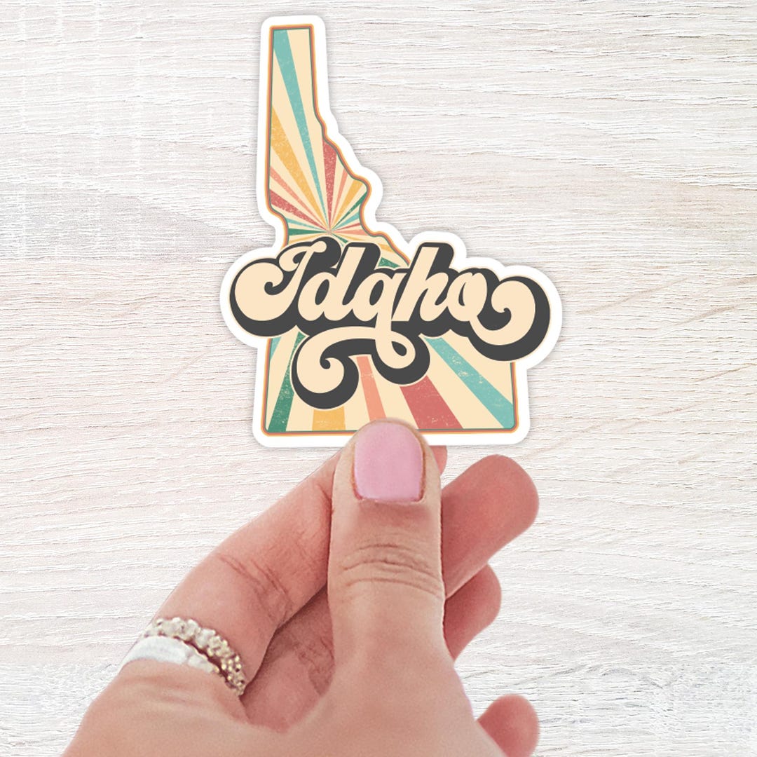 Idaho State Retro Sticker, Travel Theme, Water Bottle Sticker ...
