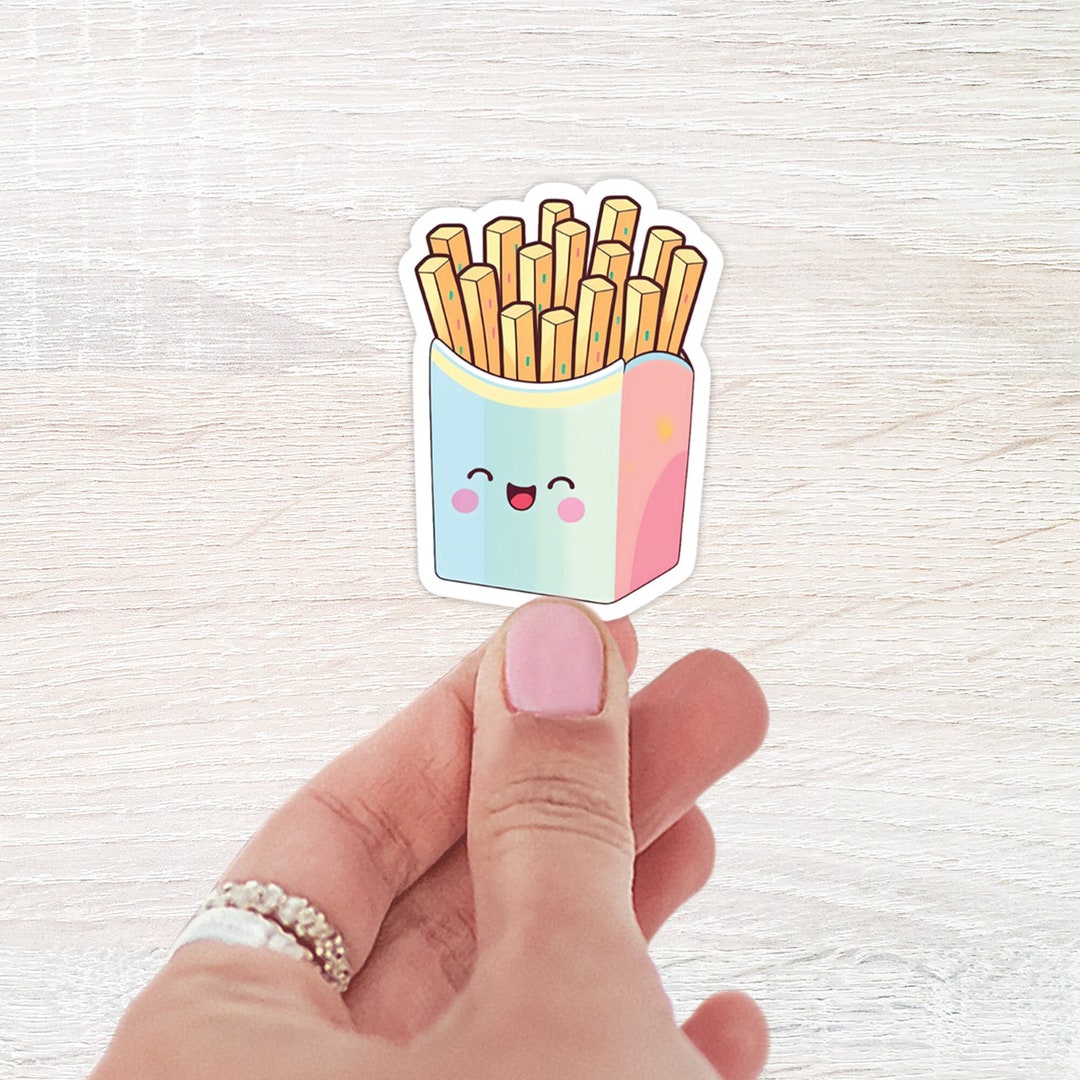 Kawaii French Fries Waterproof Sticker Water Bottle Sticker Japanese ...