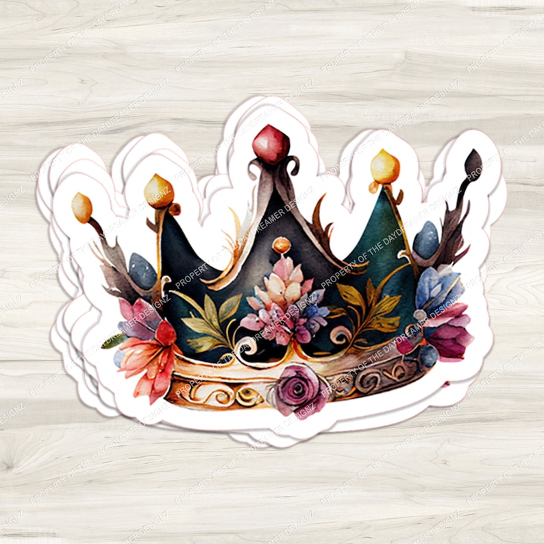 Queen Crown Watercolor | Bookish | Fantasy Book Sticker | Sticker for ...