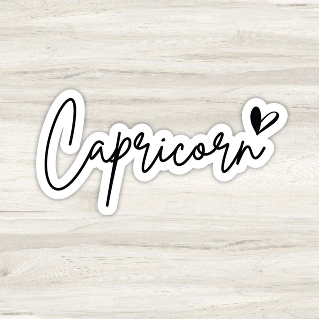 Capricorn Script Sticker | Zodiac Sticker | Waterbottle Sticker ...