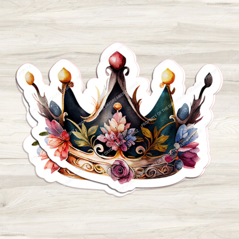 Queen Crown Watercolor | Bookish | Fantasy Book Sticker | Sticker for ...