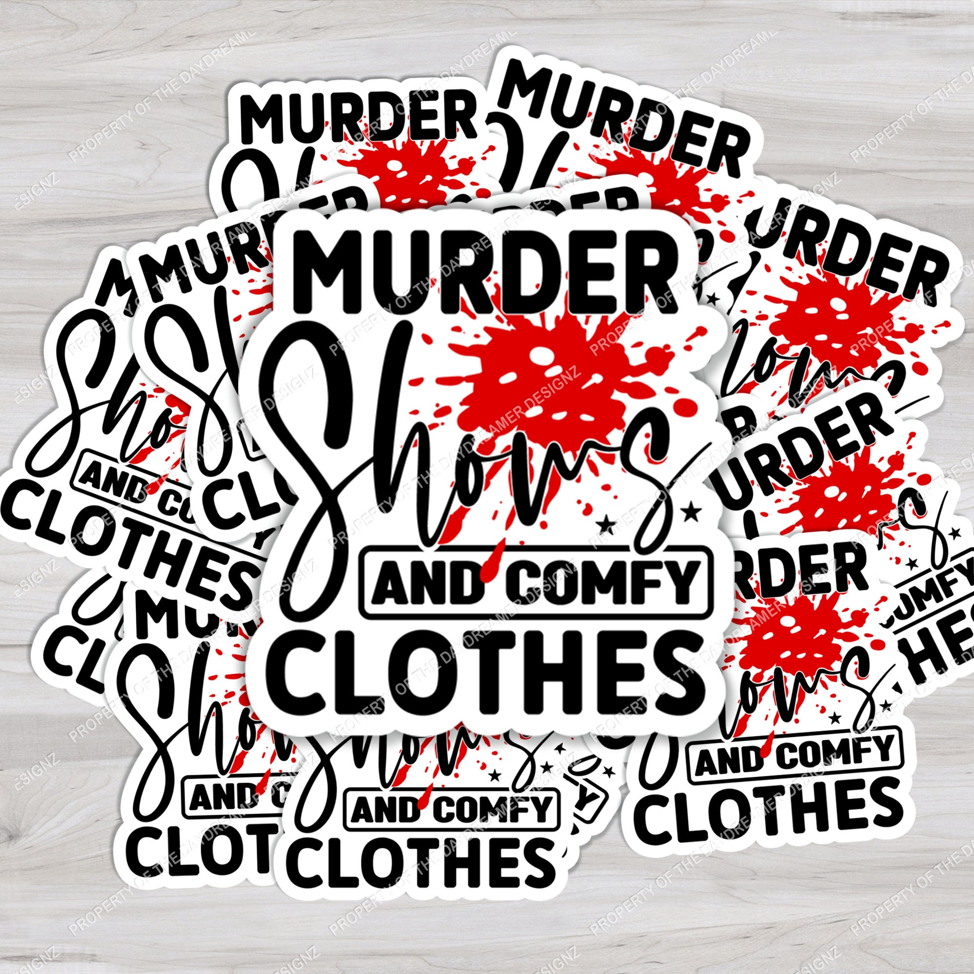 Murder Shows and Comfy Clothes Sticker Water Bottle Sticker Laptop ...