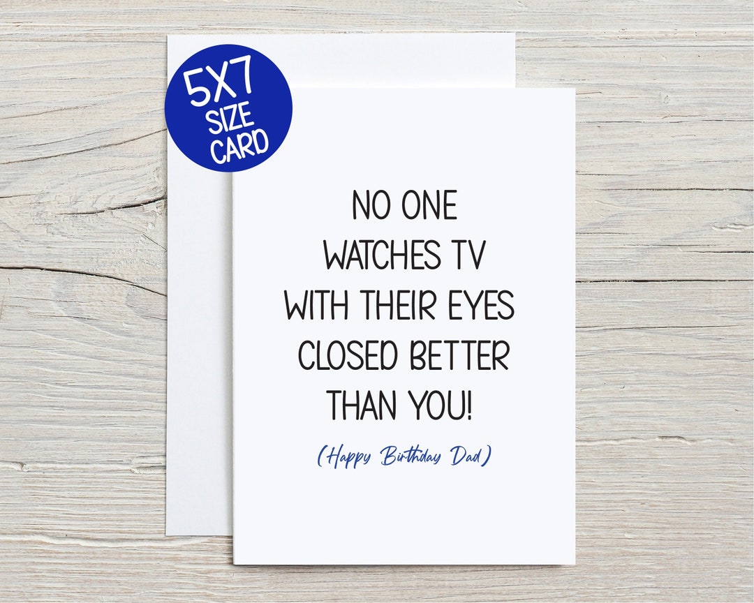 No One Watches TV With Their Eyes Closed Better Than You Birthday Card ...