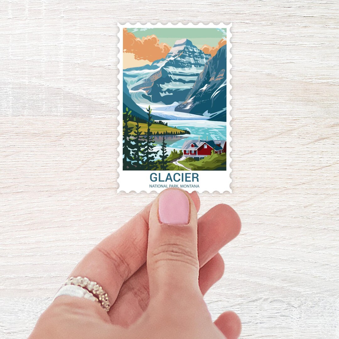 Glacier National Park Sticker, Travel Theme, Water Bottle Sticker, RV ...