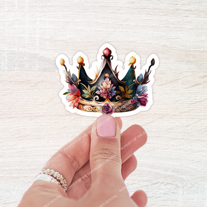 Queen Crown Watercolor | Bookish | Fantasy Book Sticker | Sticker for ...