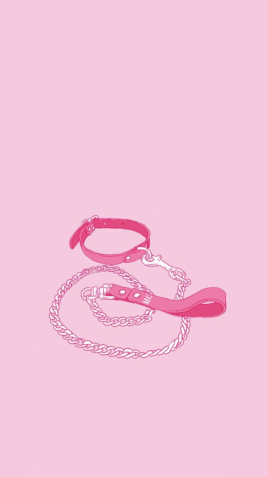 Pink Pet Collar Wallpaper, Pink Art, Kawaii Art, Kinky, Cute Art - Etsy