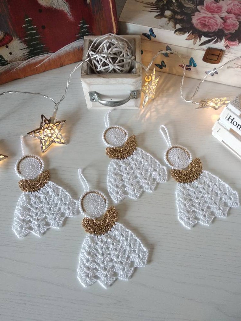 Christmas Ornament, Crochet Angels, Set of 4 - Etsy