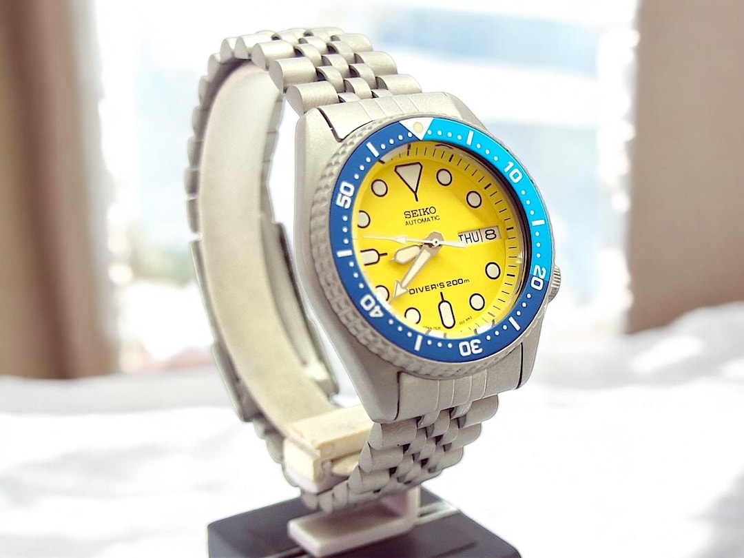 YELLOW Dial Vintage Mens Womens Watch Seiko Skx013 Mod Divers Watch ...