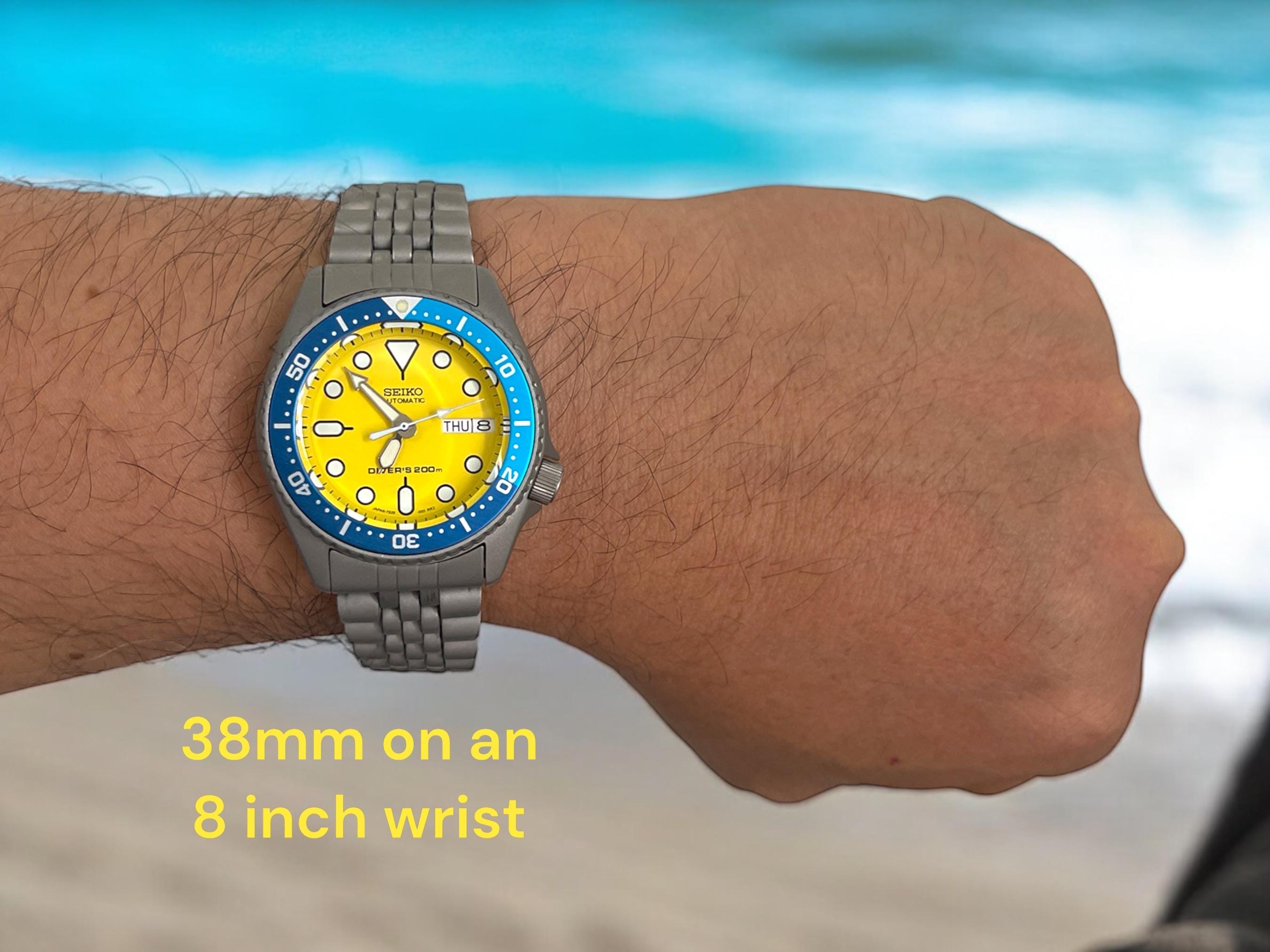 YELLOW Dial Vintage Mens Womens Watch Seiko Skx013 Mod Divers Watch ...