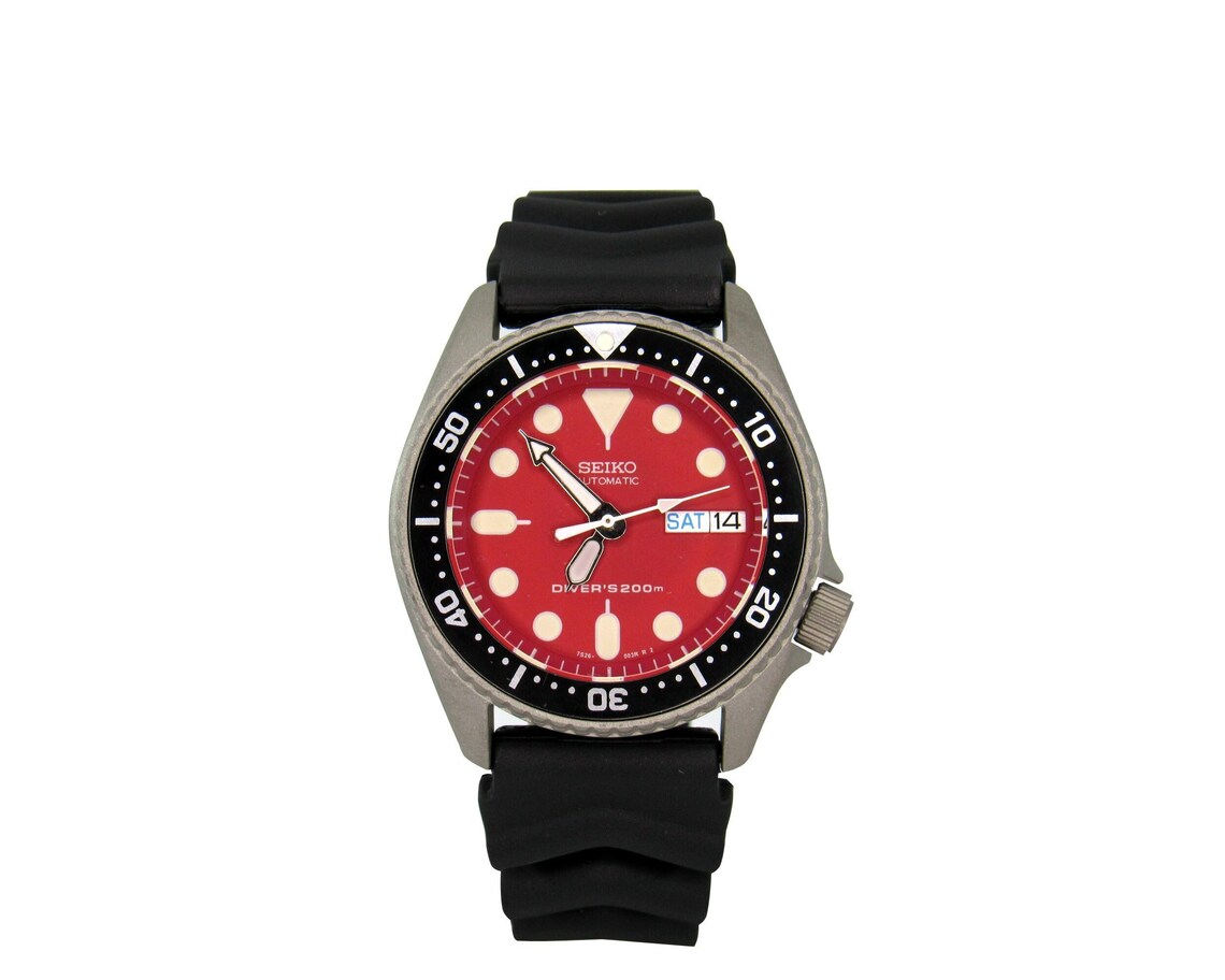 Vintage Watch Seiko Skx013 Mod Divers Watch Nh36a RED Dial | Etsy