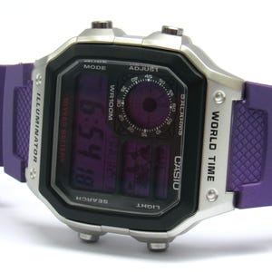 Ready to Ship Casio World Time AE-1200WH Custom Watch Silver Stainless ...