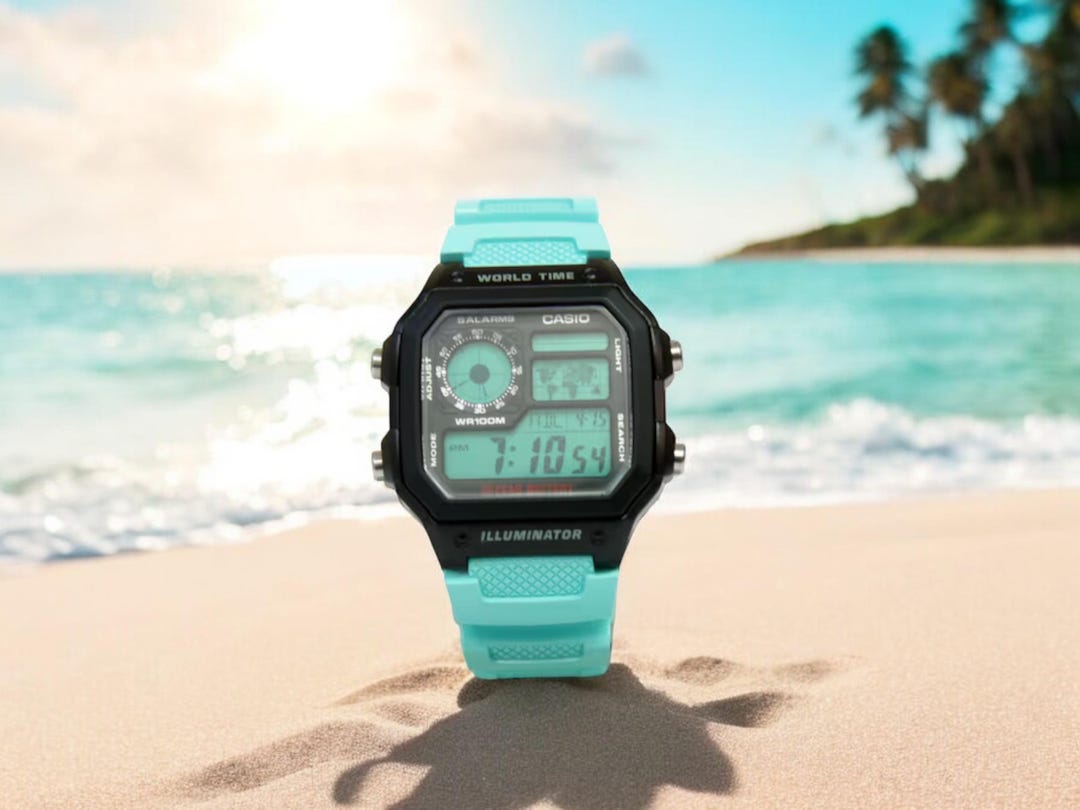 Casio World Time AE-1200WH Custom Watch Casio Royale Mod All Black ...