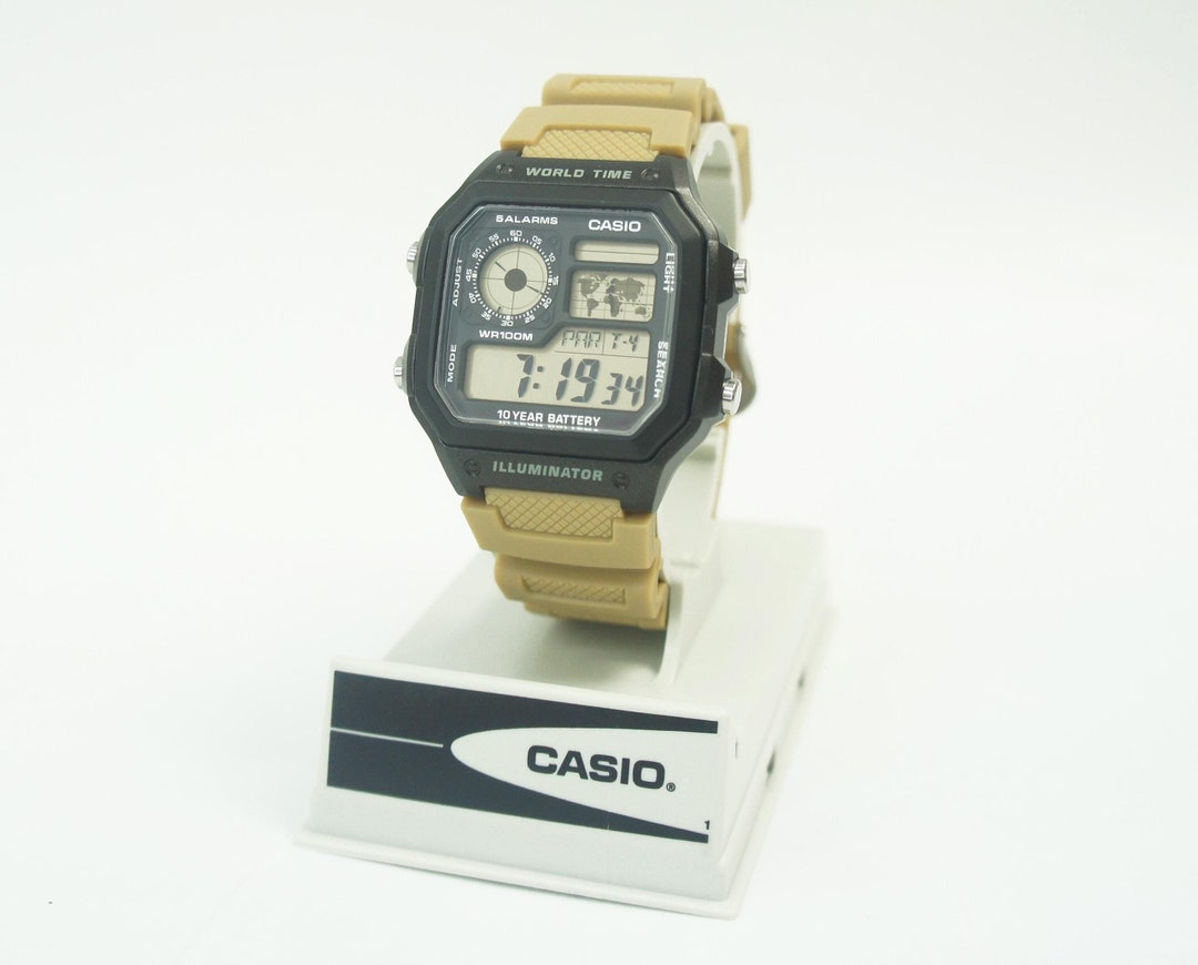 Casio World Time AE-1200WH Custom Watch Casio Royale Mod All Black ...