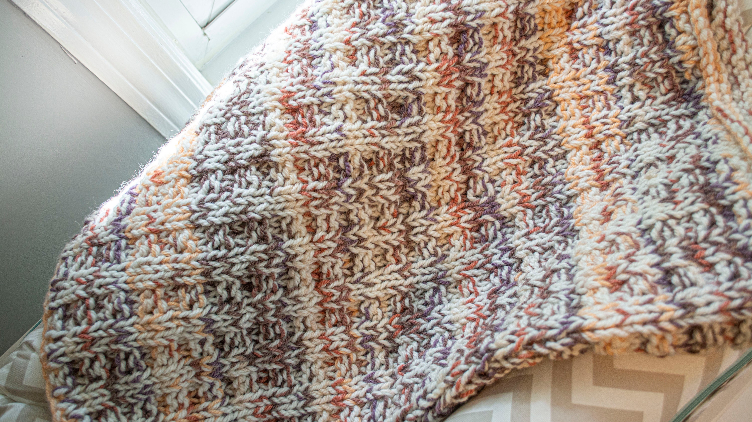 Phoenix Sunset Hand Knit Baby Blanket - Etsy