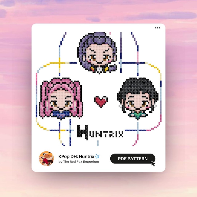 Cross-stitch PDF PATTERN: Huntrix (rumi, Mira, Zoey) From Kpop Demon ...