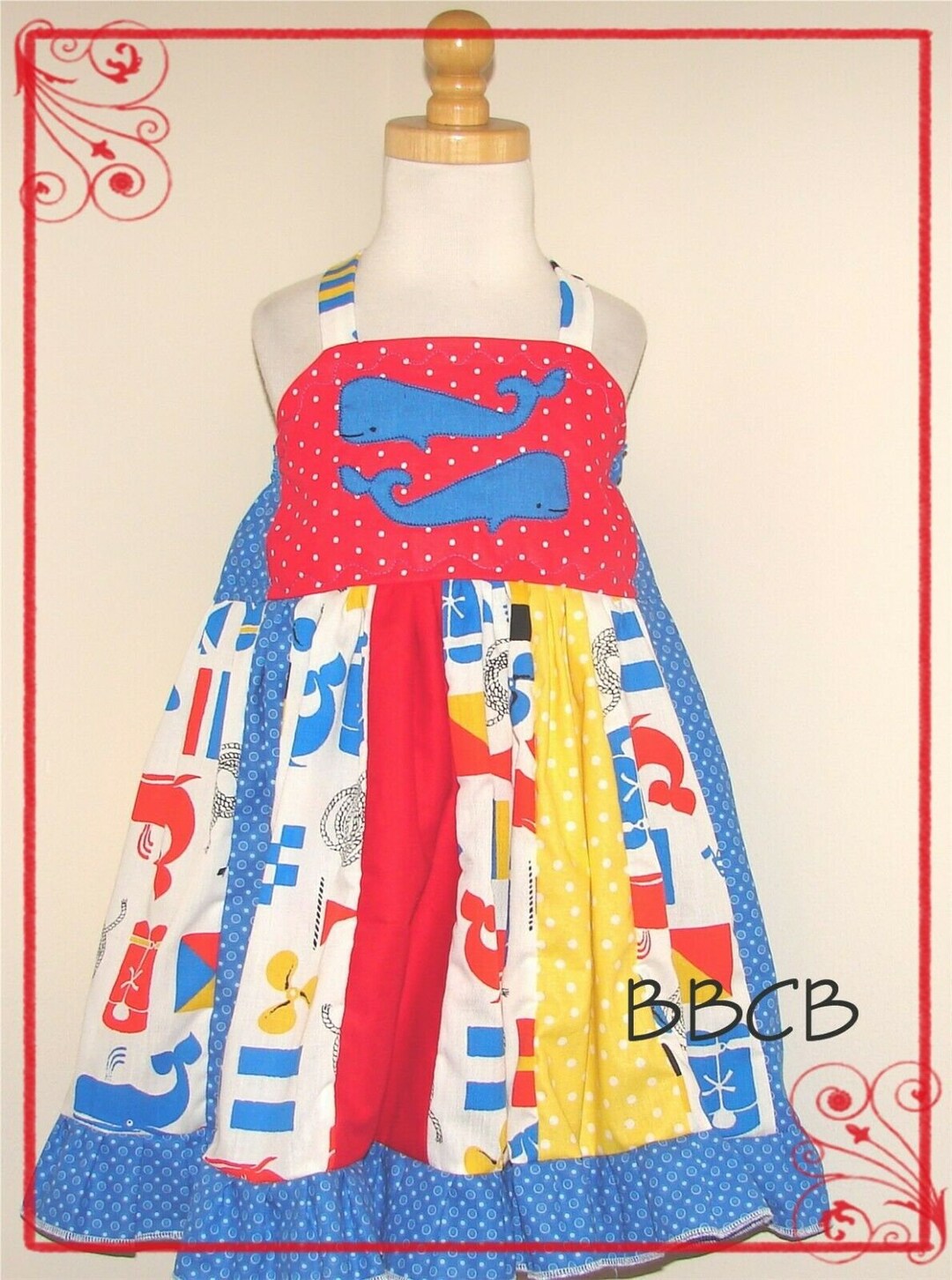 Girls Whale Ocean Sea Side Dress Beach Babe Fits Aprx Size 3 3T ...