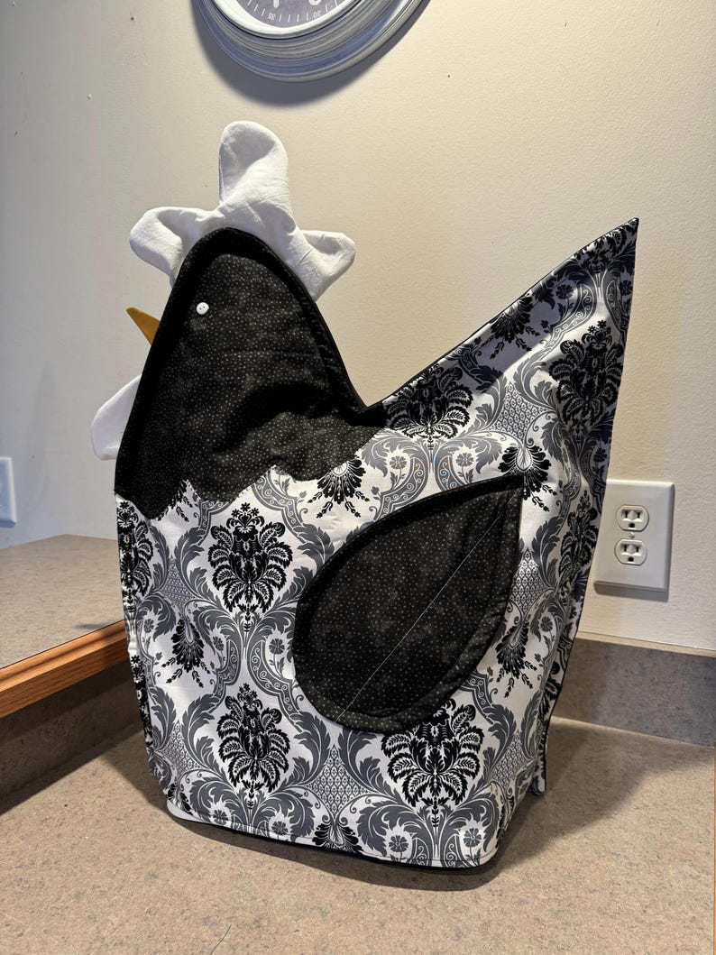 New Black Rooster Chicken Tilt Head Kitchenaid Home Decor Storage Stand ...