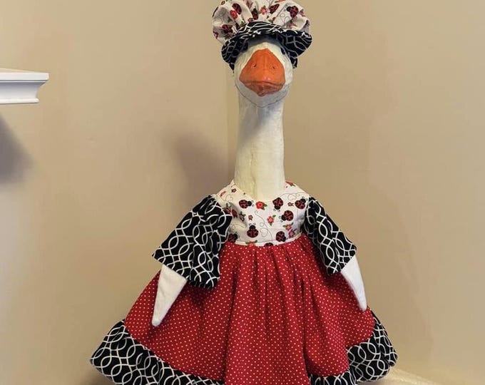 Ladybug PORCH GOOSE Dress and Bonnet - Handmade Clothes for Porch Goose ...