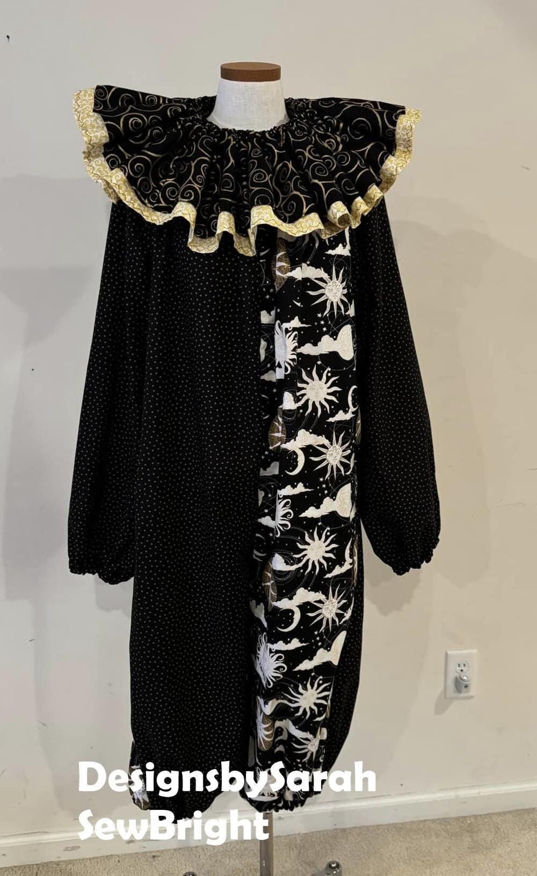 New Celestial Midnight Black Clown Costume Size Adult Small Medium ...