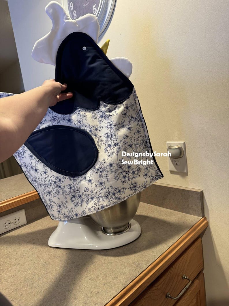 Navy Blue Rooster Chicken - KITCHEN MIXER COVER - for Kitchenaid Mixers ...