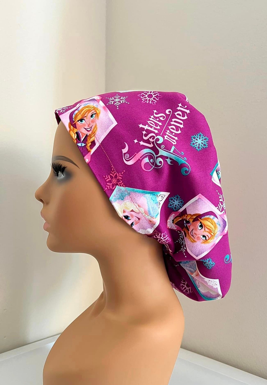 Ladies Euro Scrub Hat - Frozen Queen - Nurse Cap - Uniform Hat - Bonnet ...