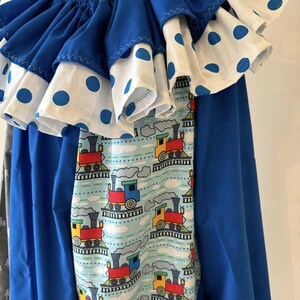 New Blue Clown Costume W/ Trains Halloween Birthday Cosplay Carnival ...