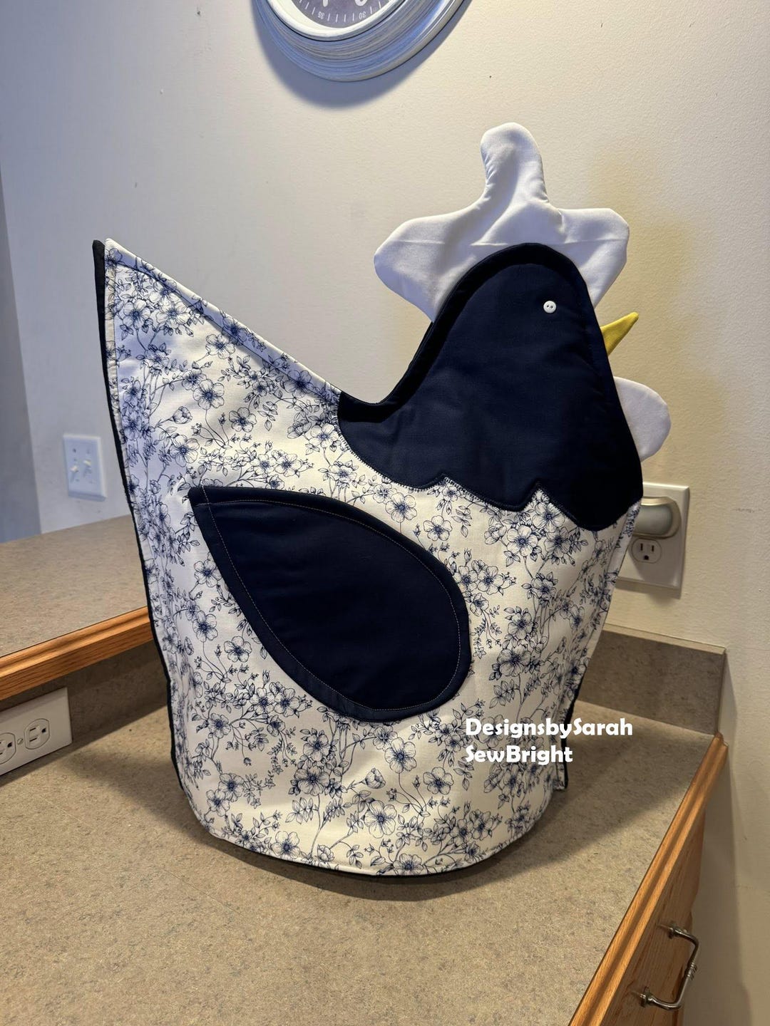 Navy Blue Rooster Chicken - KITCHEN MIXER COVER - for Kitchenaid Mixers ...