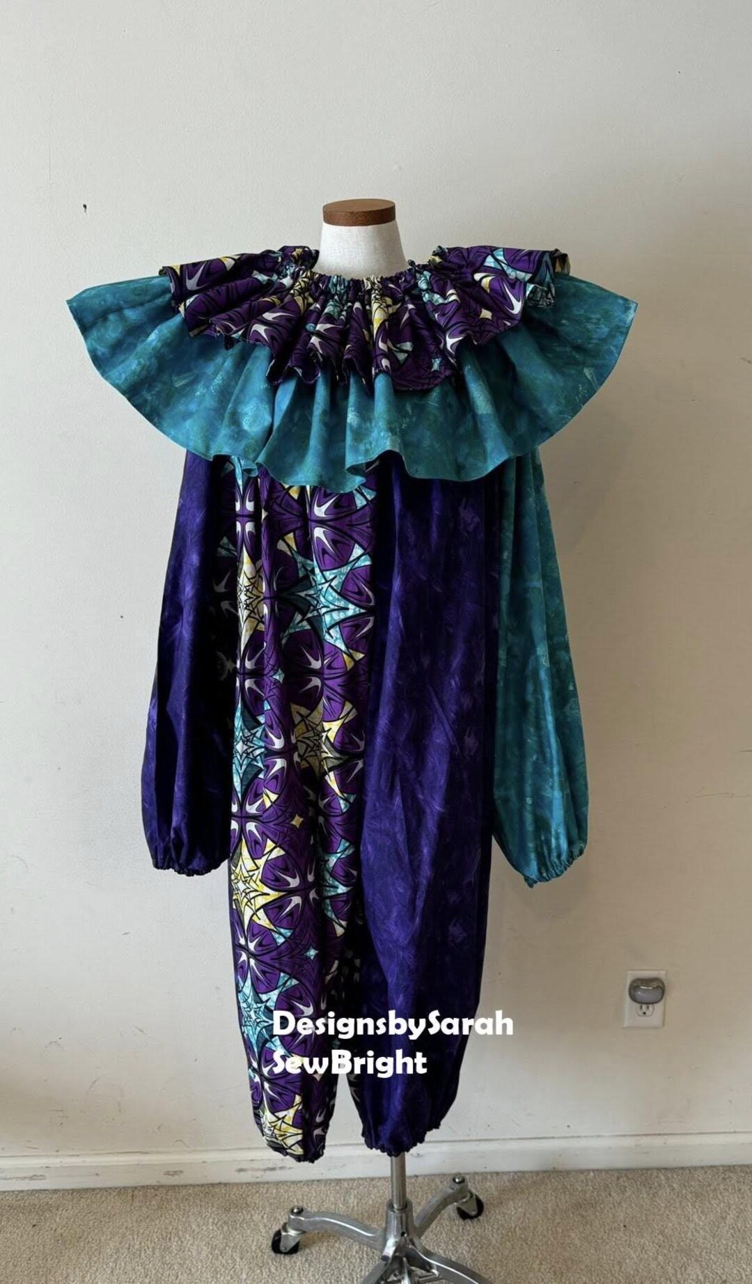 New Handmade Purple Teal Not so Scary Halloween CLOWN COSTUME for Adult ...