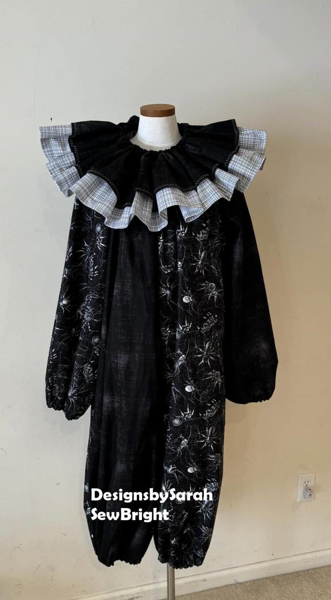 Adult Black CLOWN COSTUME - Scary Spiders Size XL - 2XL Mens Womens ...