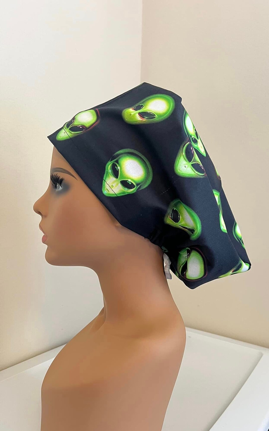 New Black Alien UFO Funny SURGICAL OR Nurse or Vet Tech Scrub Hat Cap ...