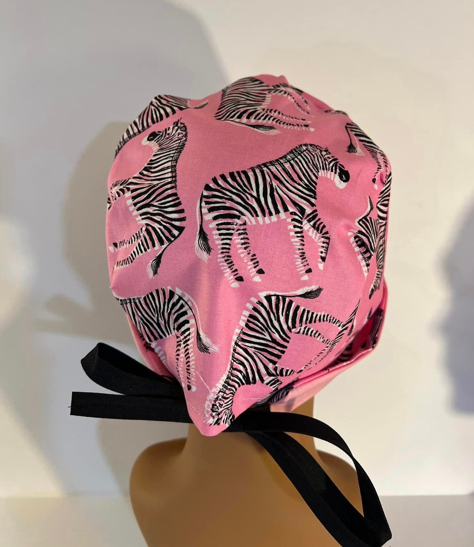 Scrub Hat Cap Hat Nurse Medical Bonnet - Pink ZEBRA Bright Cheerful ...