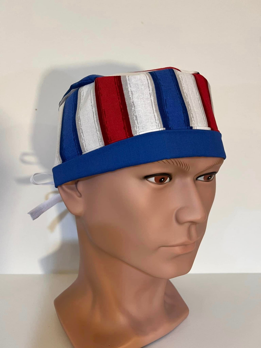 Scrub Hat Cap Nurse Medical Bonnet Euro - USA Patriotic Flag Stripes ...