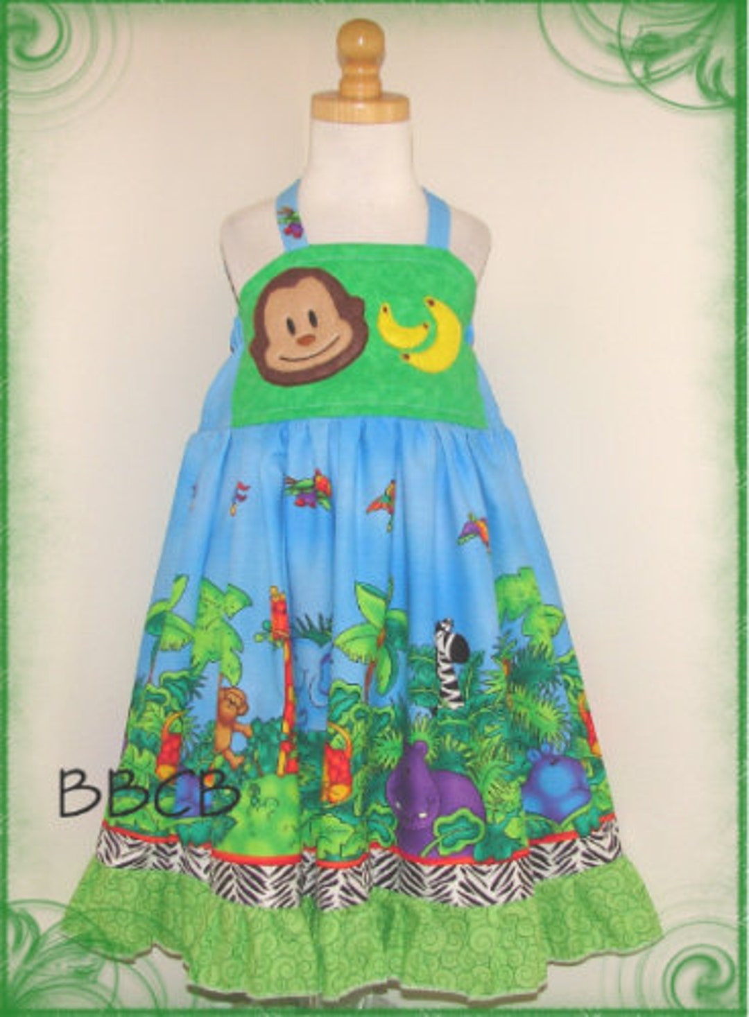 Girls Wild Child MONKEY Zoo Animals Dress Size 4/5 4T 5T Ready to Ship ...