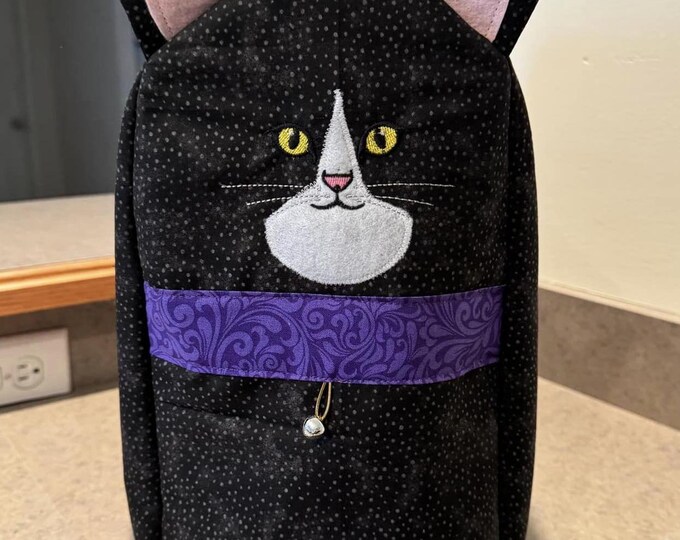 Black Tuxedo Kitty Cat - Fabric MIXER COVER - Kitchen Decor - Ready to ...