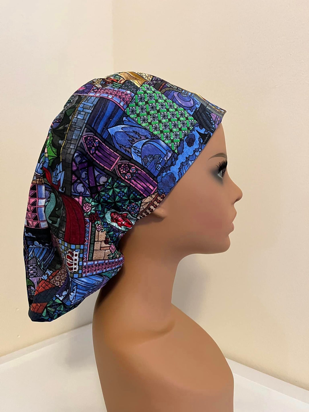 New Surgical Scrub Hat Cap Bonnet Bouffant BEAUTY Belle and the Beast ...