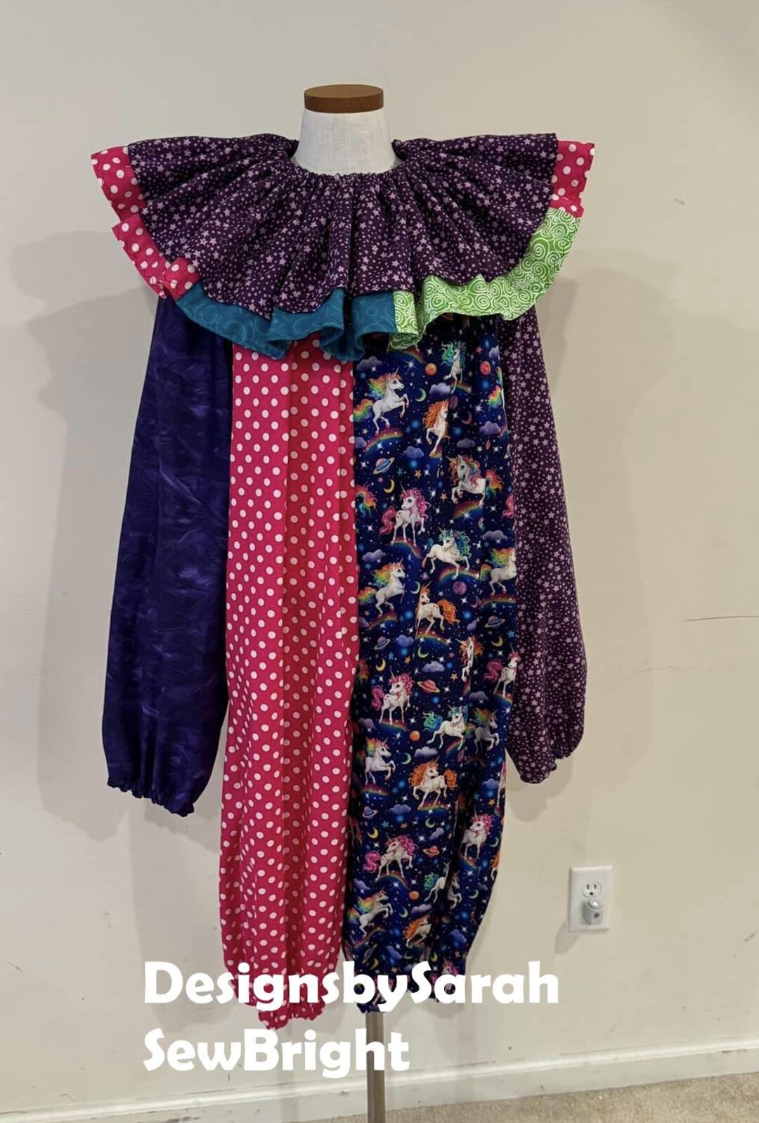 Handmade Unicorn Rainbow CLOWN COSTUME - Adult Small Medium - Ready to ...