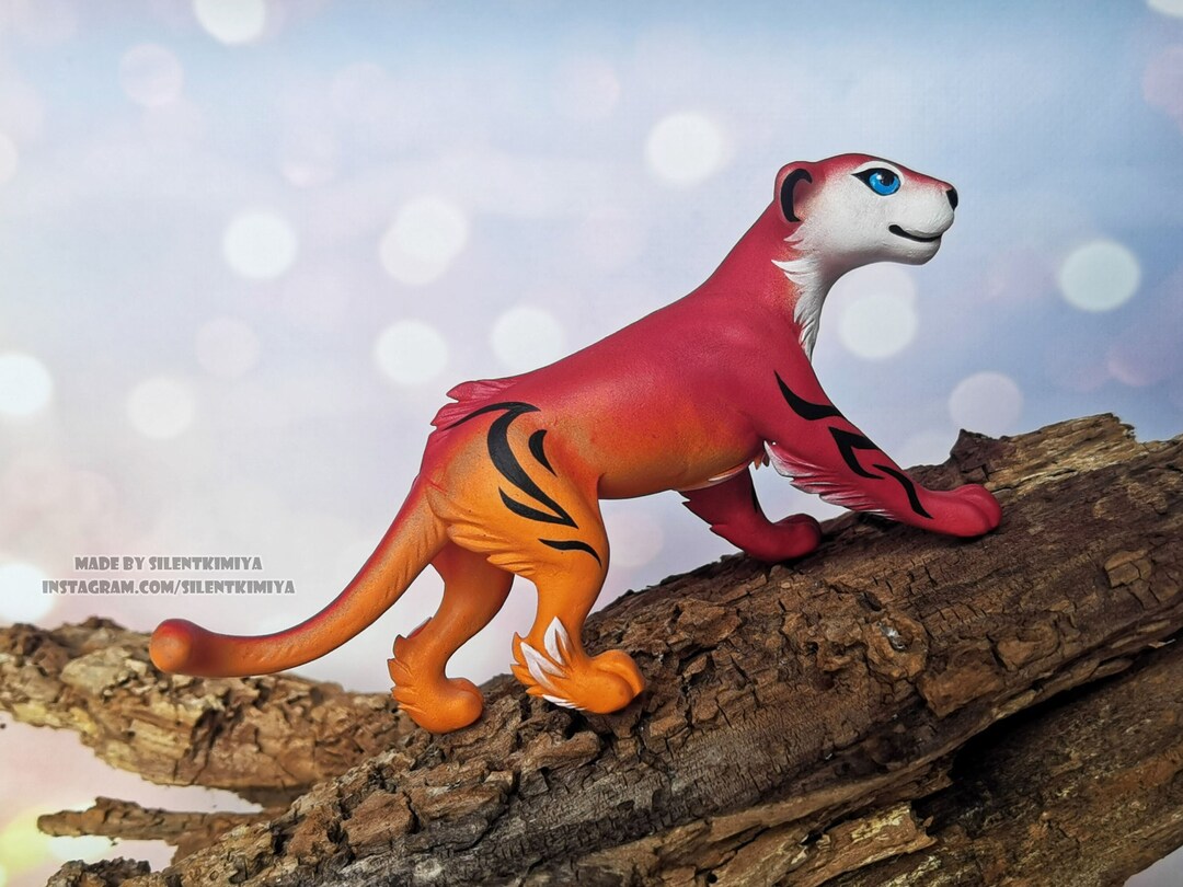 Stripeless Tiger Fantasy Feline Fantastic Creature Sculpture Animal ...