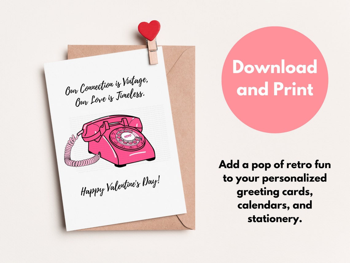 Retro Pink Phone Digital Download - Etsy