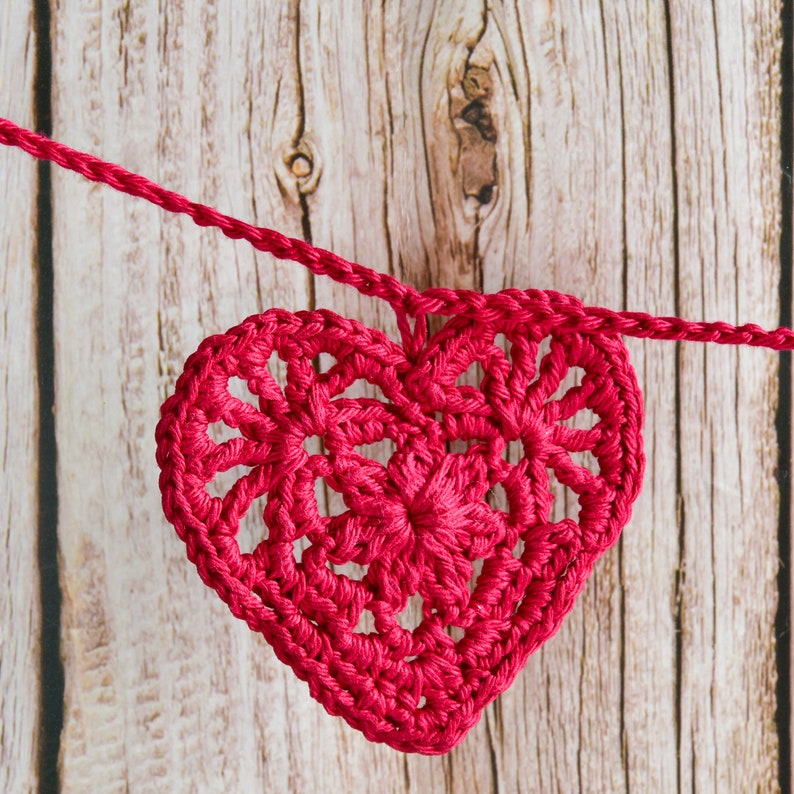 Valentine Garland Crochet Red Heart Garland Valentines Day Etsy