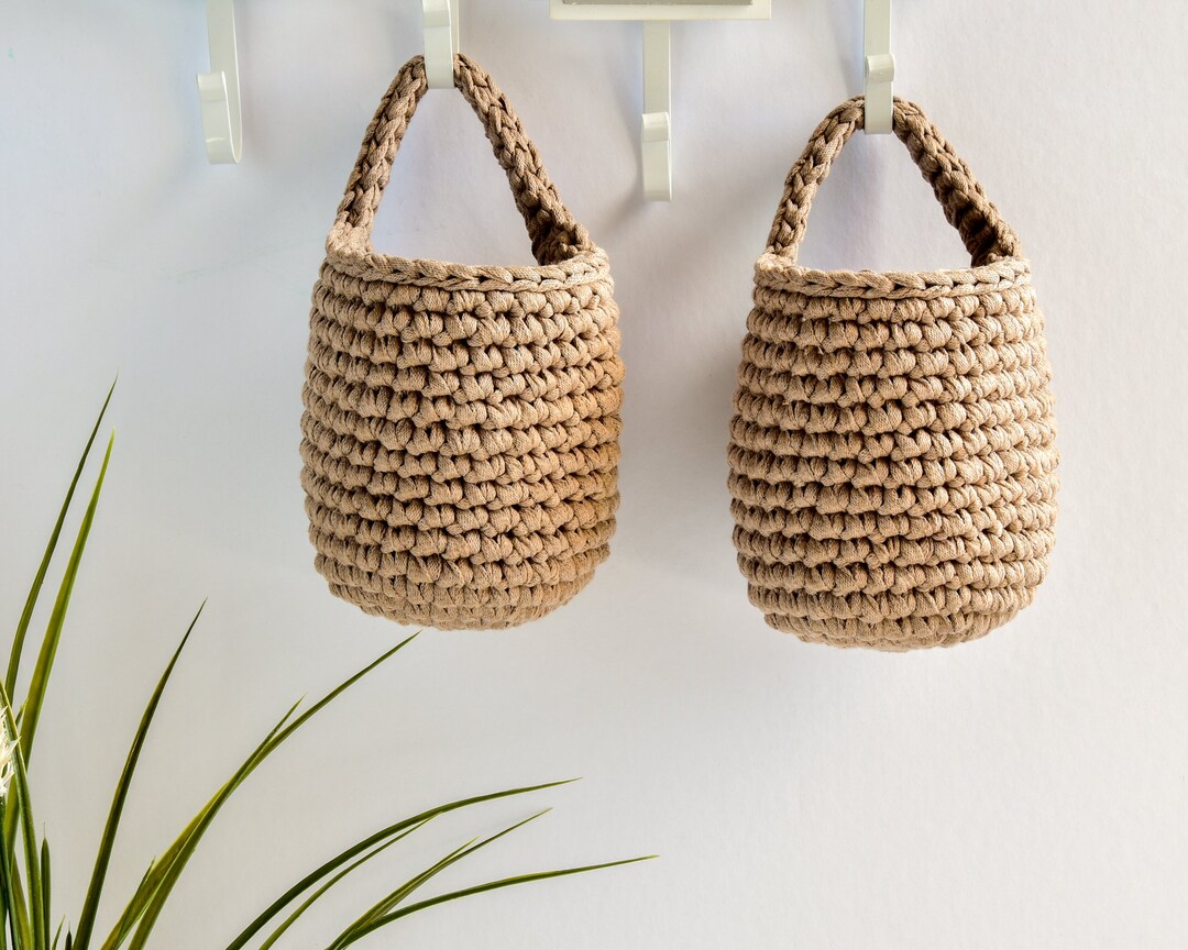 Mini Hanging Basket, Taupe Shades Set of Storage Basket, Home ...