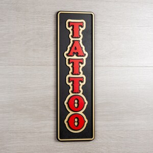 Layered Tattoo Studio Sign - 3D Multi Layer Design - Vintage Style ...