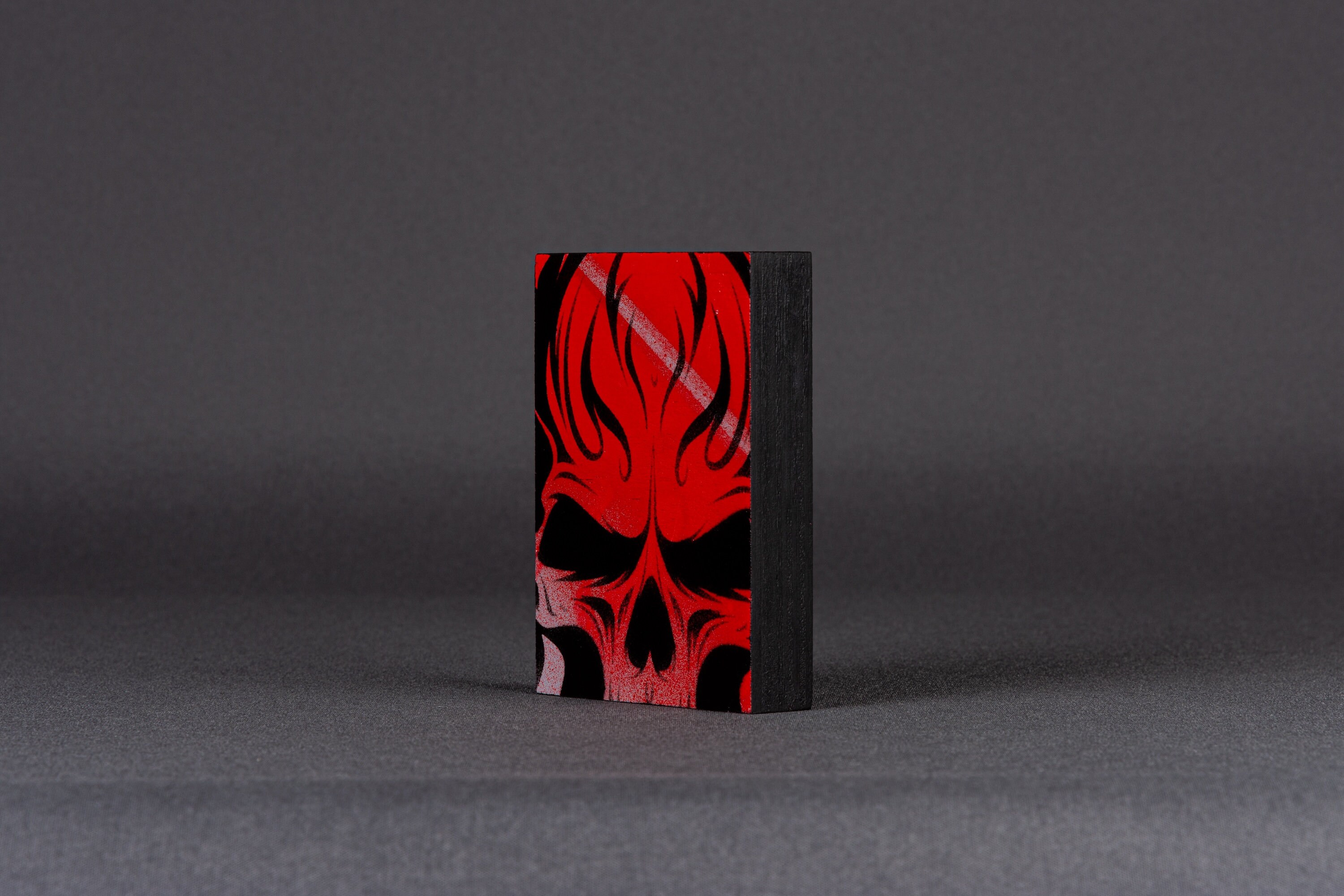 Graffiti Style Tribal Skull Art Red & Black Skull Artwork Painted on ...