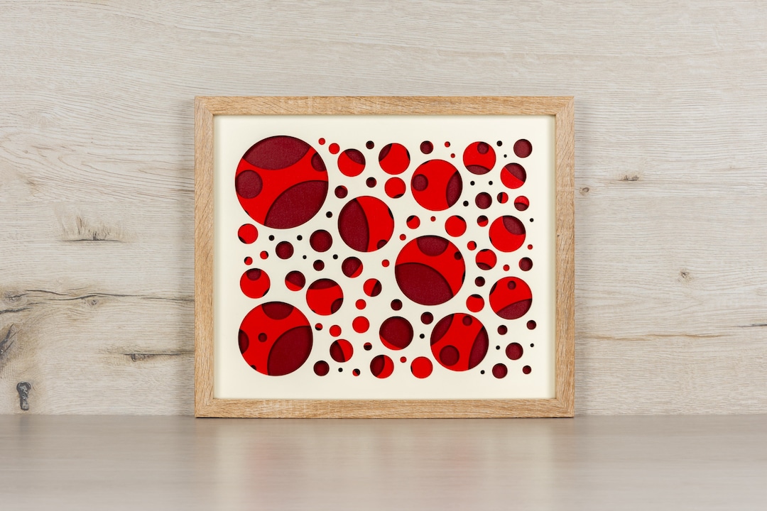 Layered Circles Wall Art - 3D Multi Layer Circular Design - Geometric Art - Wall Decor - Framed ...