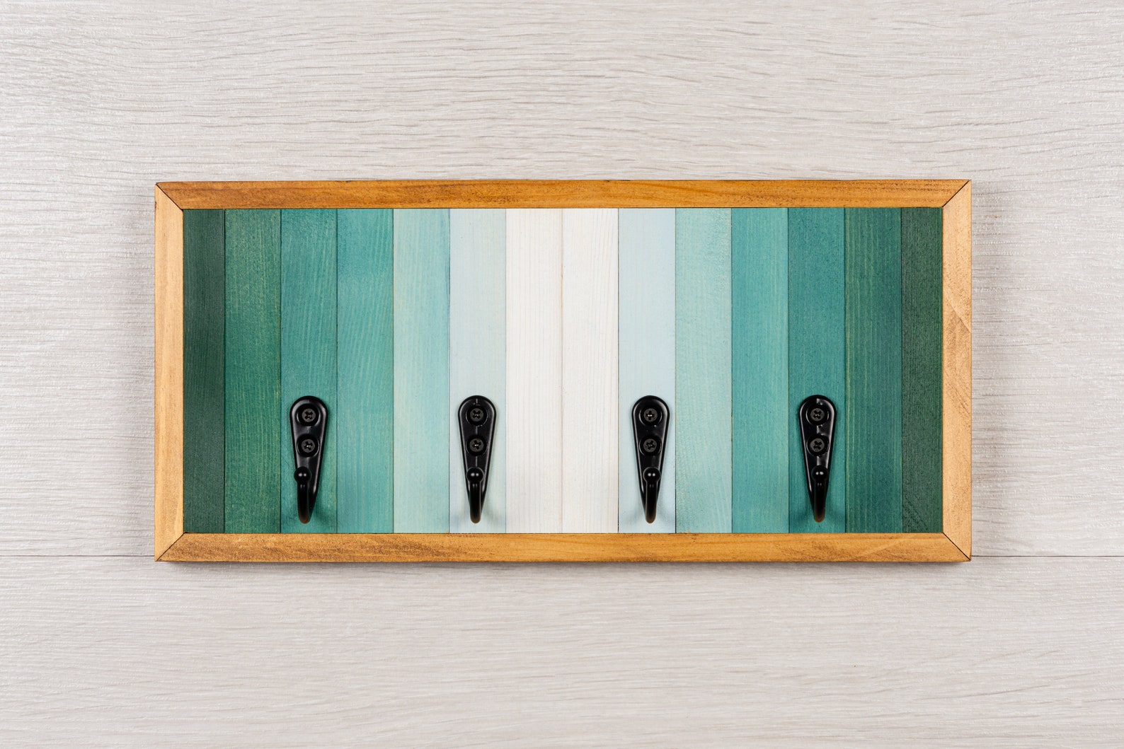 Geometric Wall Mounted Wooden Key Holder - Jewellery Hanger - Reclaimed ...