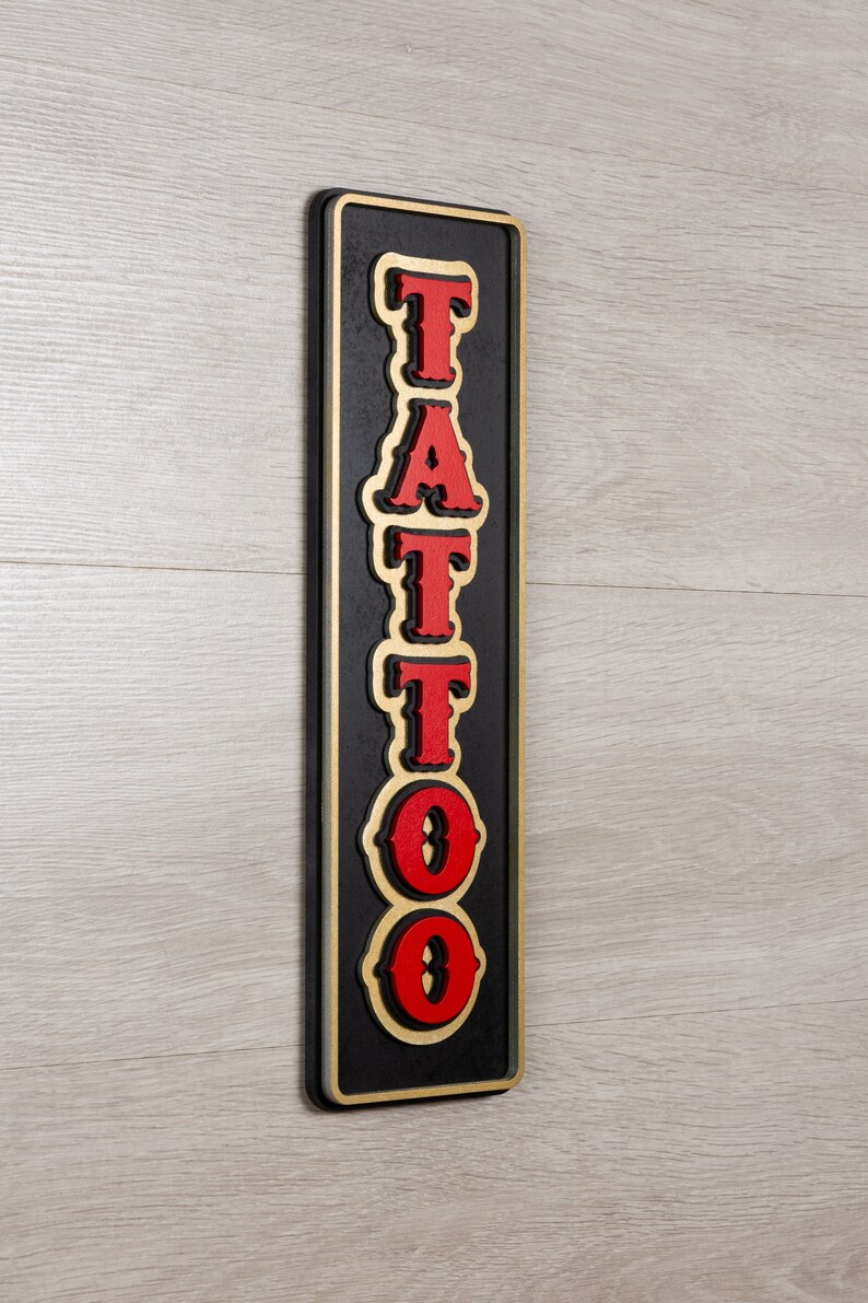 Layered Tattoo Studio Sign 3D Multi Layer Design Vintage Style Tattoo ...