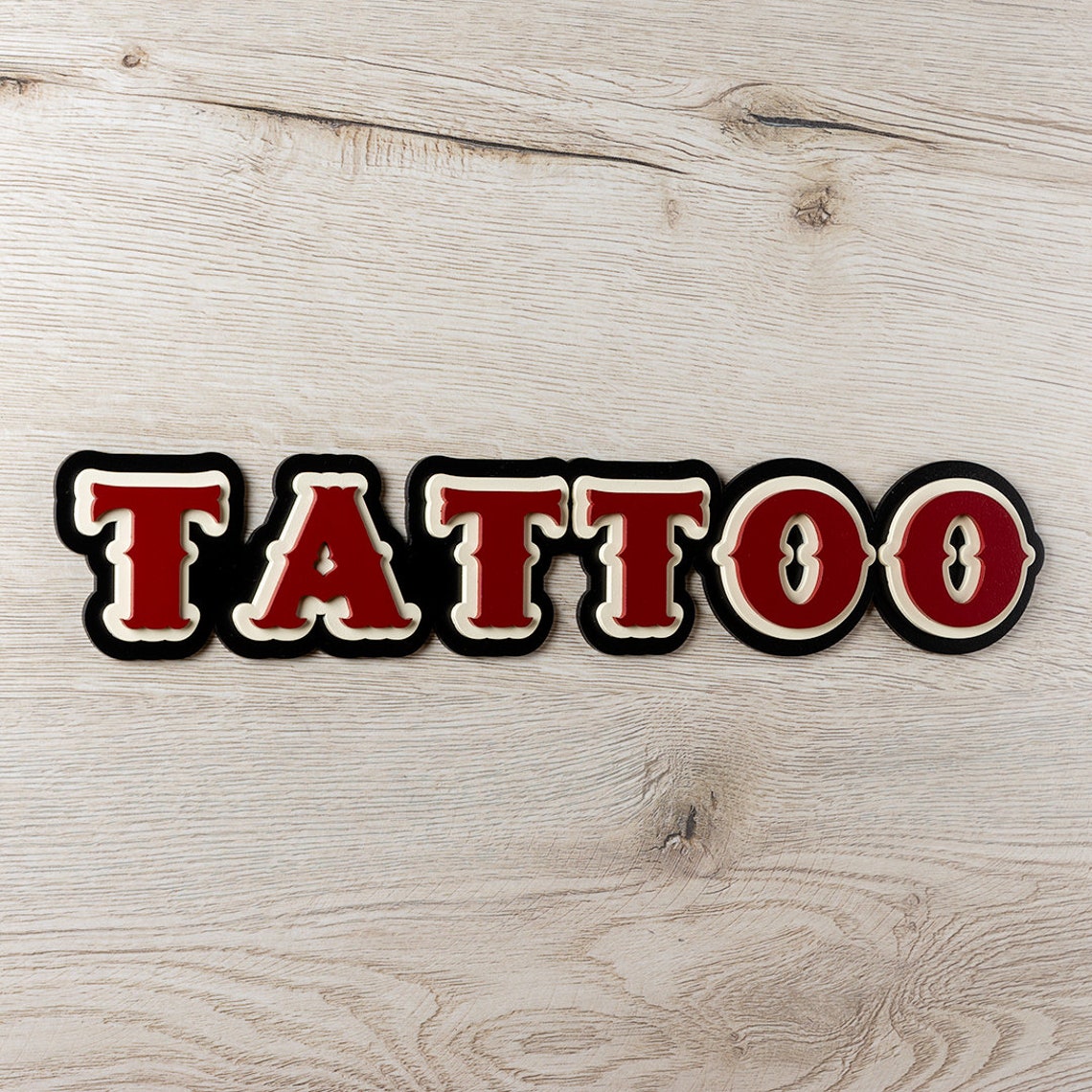 Layered Tattoo Studio Sign - 3D Multi Layer Design - Vintage Style ...