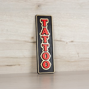 Layered Tattoo Studio Sign - 3D Multi Layer Design - Vintage Style ...